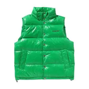 A BATHING APE Line Camo Debossed Nylon Down Vest - Green