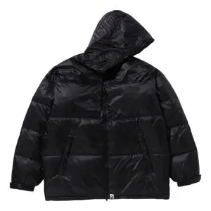 A BATHING APE Shark Hooded Down Jacket - Black