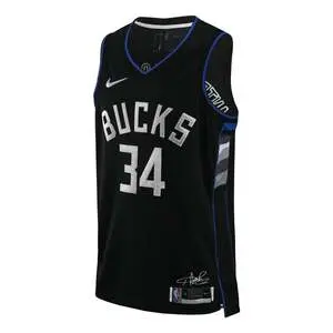 Nike X Nba Milwaukee Bucks Icon Edition Giannis Antetokounmpo Jersey - Black