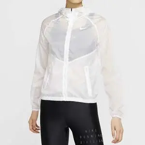Nike Hooded Running Jacket With Zipper Closure