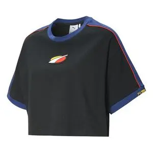 PUMA X Rdet Multicolor Splicing Round Neck Short Sleeve T-shirt - Black