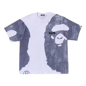 A BATHING APE Water Print College Relaxed Fit T-shirt - White