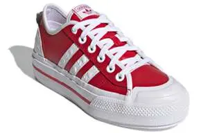 Adidas Nizza Rf Platform "heart Embossed Scarlet" Sneakers - Red