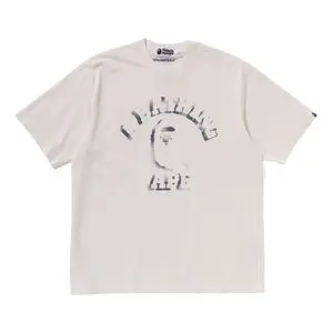 A BATHING APE A Bathing Ape Garment Dye Spray Print College Relaxed Fit T-shirt 'ivory' Ivory