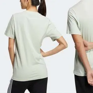 Adidas Logo Printing Round Neck Short Sleeve Green T-shirt