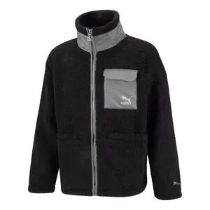 PUMA Sherpa Zip-up Jacket - Black/grey