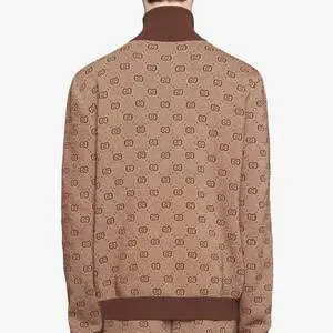 Gucci Jacquard Knit Pilot Jacket - Brown
