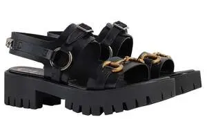 Gucci Leather Sandals With Horsebit Detailing