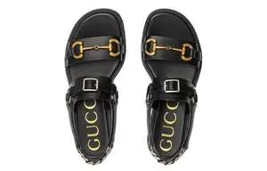 Gucci Leather Sandals With Horsebit Detailing