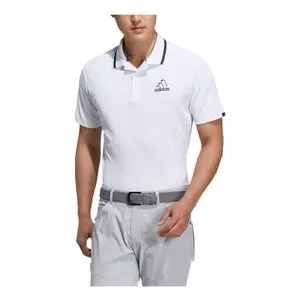 Adidas Solid Color Logo Casual Sports Short Sleeve Polo Shirt White - Multi-color