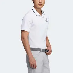 Adidas Solid Color Logo Casual Sports Short Sleeve Polo Shirt White - Multi-color