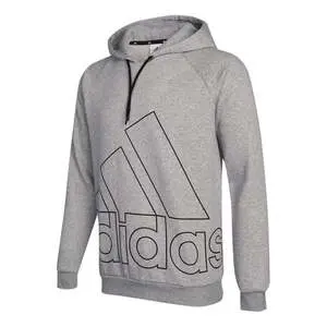 Adidas Fleece Lined Sports Knit Hoodie With Large Logo - Default Color