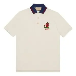 Gucci Embroidered Strawberry Wool Polo