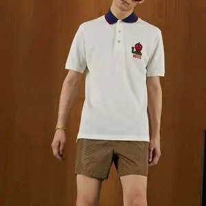 Gucci Embroidered Strawberry Wool Polo