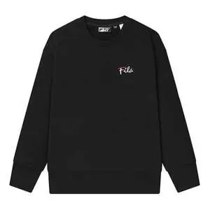 FILA Embroidered Logo Crew Neck Pullover - Black