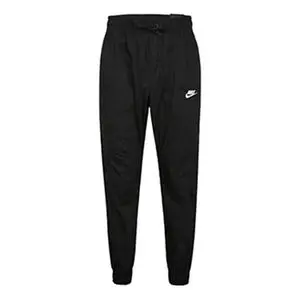 Nike Solid Color Sports Woven Long Pants - Black