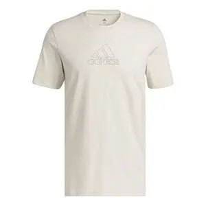 Adidas Alphabet Logo Printing Casual Sports Short Sleeve Beige T-shirt - Default Color