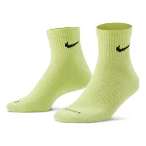 Nike Lightweight Ankle Socks 3 Pairs - Green/gray/black