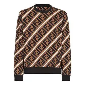 Fendi Logo Cotton Colorblock Sports Sweatshirt