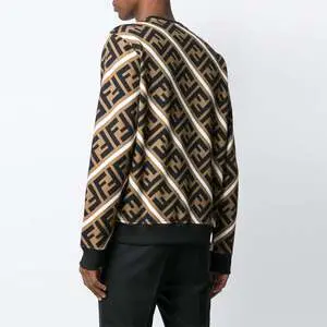 Fendi Logo Cotton Colorblock Sports Sweatshirt