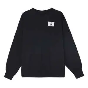 JORDAN Jordan Air Logo Knit Round Neck Sports Hoodie Black