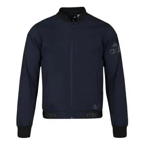 Adidas Adidas Logo Printing Baseball Aviator Jacket Blue