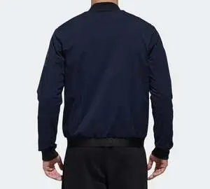 Adidas Logo Printing Baseball Aviator Jacket - Blue