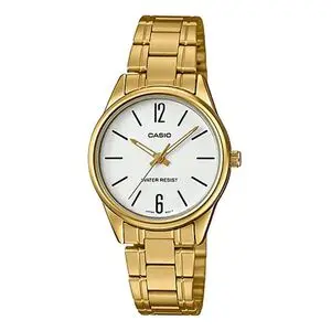 Casio Quartz Watch With Stainless Steel Strap - White
