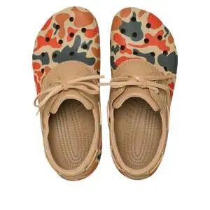 CROCS Classic Duck Camo Boat Shoe - Tan/shocking Orange