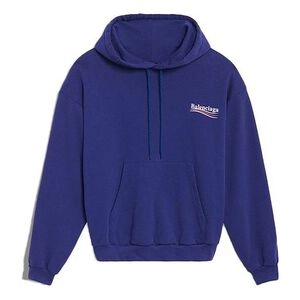 Balenciaga Balenciaga Logo Cotton Hoodie Blue