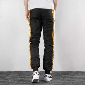 PUMA Leopard Print Splicing Running Sports Woven Long Pants Black