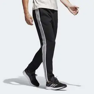 Adidas Solid Color Stripe Knit Sports Pants/trousers/joggers Black