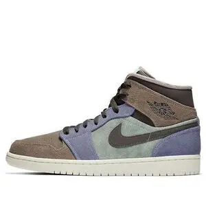 JORDAN Air Jordan 1 Mid "Suede Patch" Lt Cyan/pumice/thunder Grey
