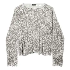 Balenciaga Leopard Print Distressed Sweater