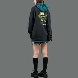 NEW BALANCE Splicing Hooded Knit Pullover