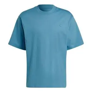 Adidas Originals Solid Color Athleisure Casual Sports Round Neck Short Sleeve Couple Style Light Blue - Default Color