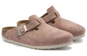 BIRKENSTOCK Boston Soft Footbed Suede Leather Clogs - Pink