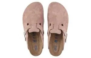 BIRKENSTOCK Boston Soft Footbed Suede Leather Clogs - Pink