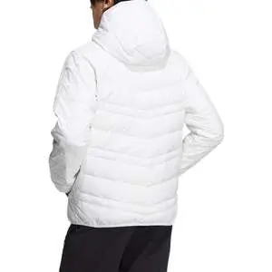 Adidas Neo Hooded Down Jacket With Stripe Detail - White