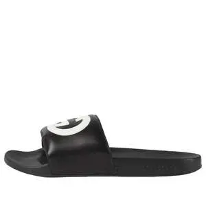 Gucci Interlocking Double G Flat Sandals - Black/white