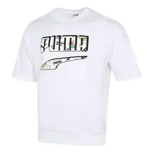 PUMA Printing Logo Round-neck Tee White - Default Color