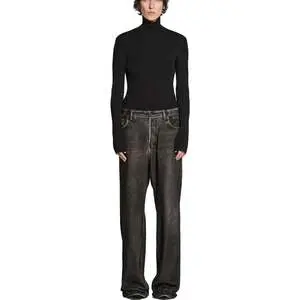 Balenciaga Wide Leg Trompe L'oeil Jeans