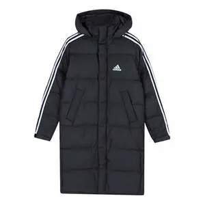 Adidas Long Parka Mid-length Outdoor Thicken Hooded Down Jacket - Black