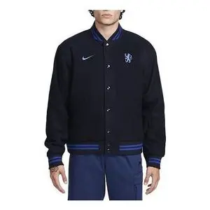Nike Chelsea Fc Football Varsity Jacket - Black/blue