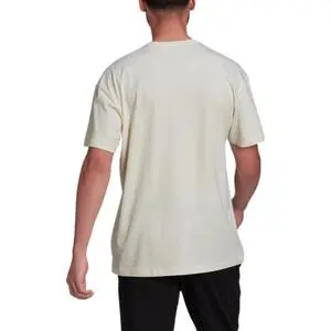Adidas Solid Color Sports Round Neck Short Sleeve Beige