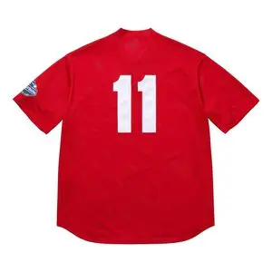 Supreme S Logo Baseball Henley - Red