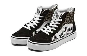 VANS Sk8-hi Zip Casual Gs Leopard Print High Top Sneakers