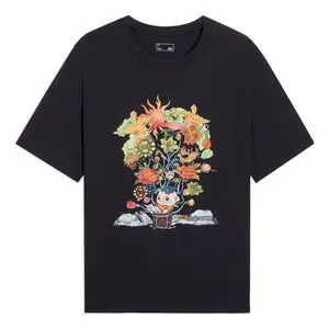 LI-NING Floral Cartoon Graphic T-shirt 'black