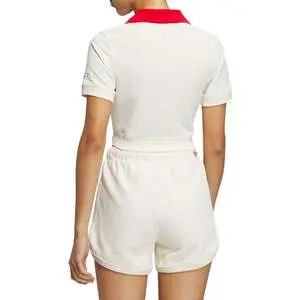 Adidas Originals X Notitle Tennis Crop Short Sleeve Polo Shirt - White/red