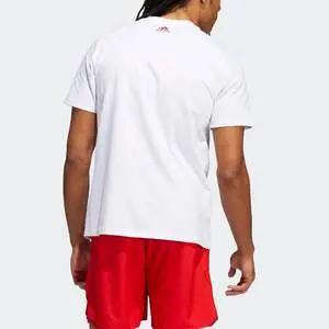 Adidas Basketball Series Spida Logo Printing Sports Short Sleeve White T-shirt - Multi-color
